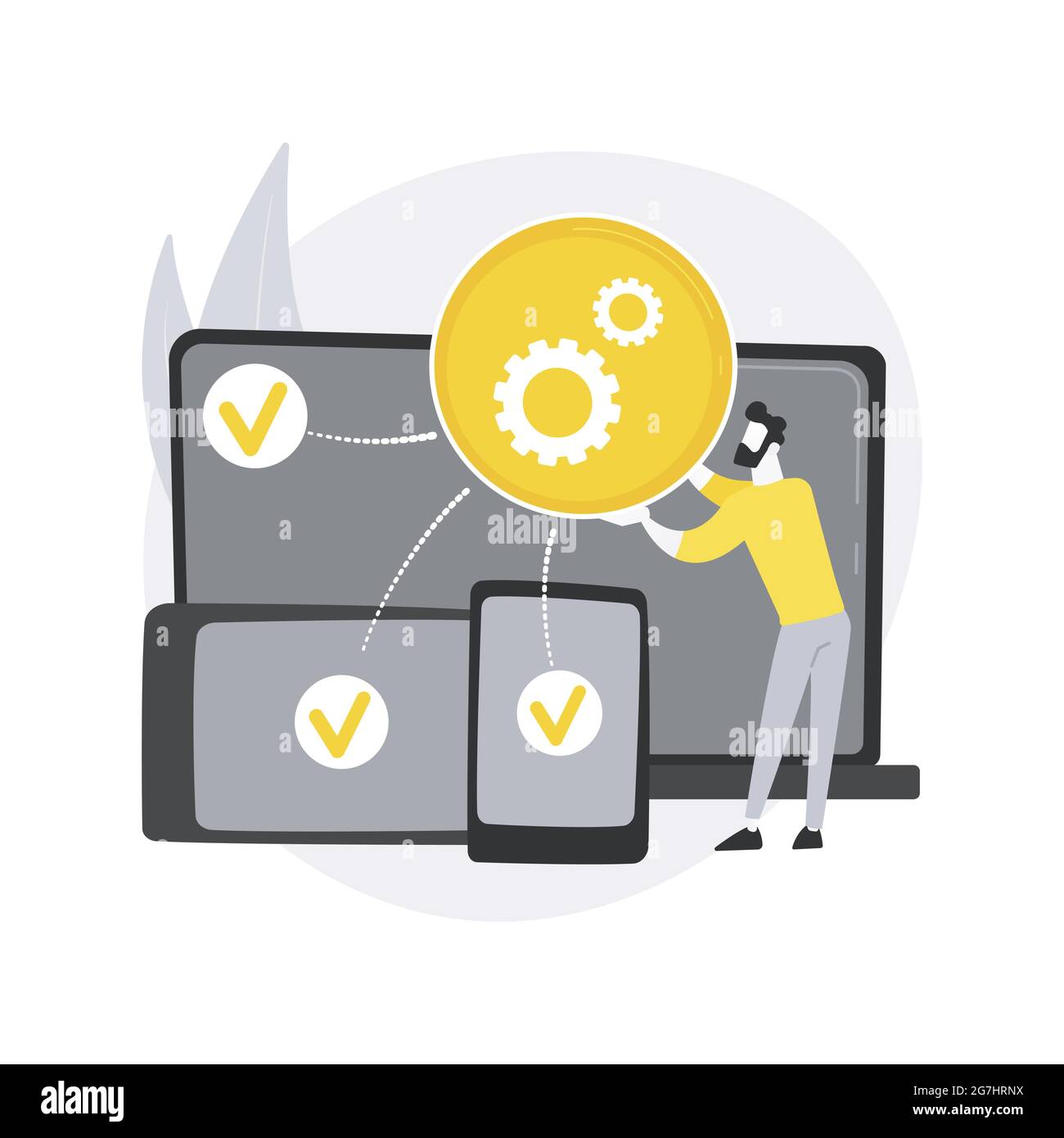 Cross-platform development abstract concept vector illustration Stock ...