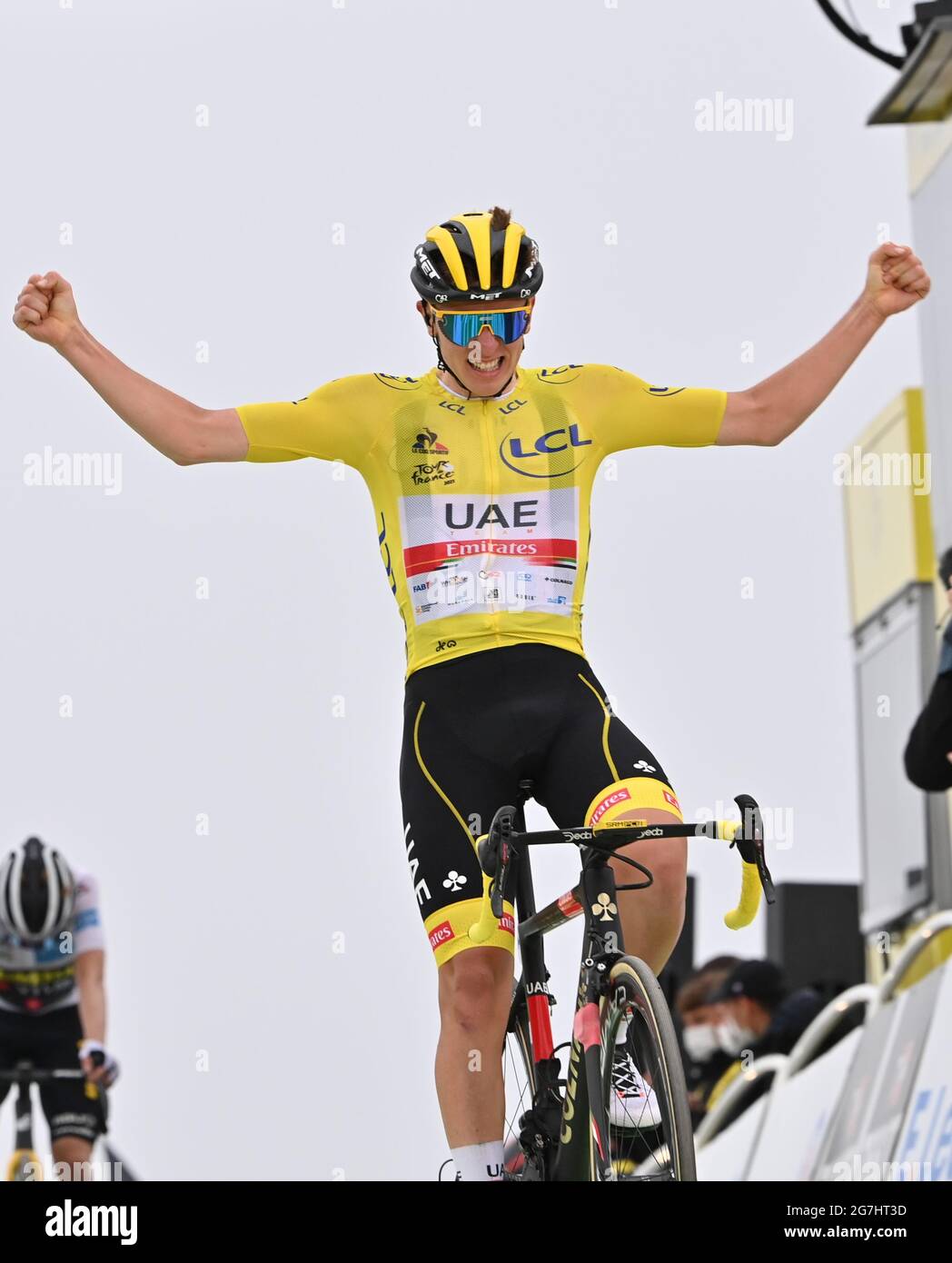 POGACAR Tadej (SLO) of UAE TEAM EMIRATES wins the stage and crosses the ...