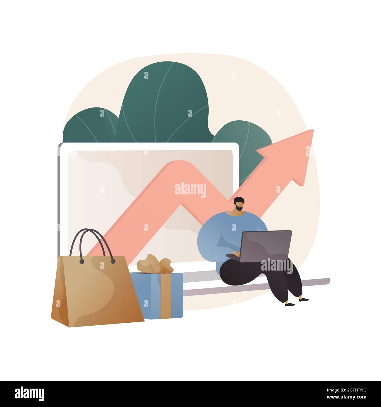 Sales growth abstract concept vector illustration Stock Vector Image ...