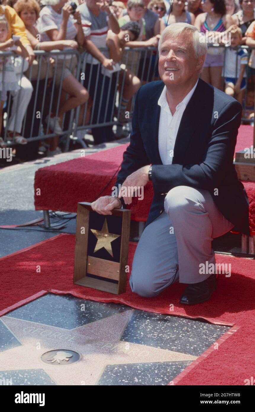 Los Angeles.CA.USA. LIBRARY. George Peppard walk of fame. Late 1980s ...