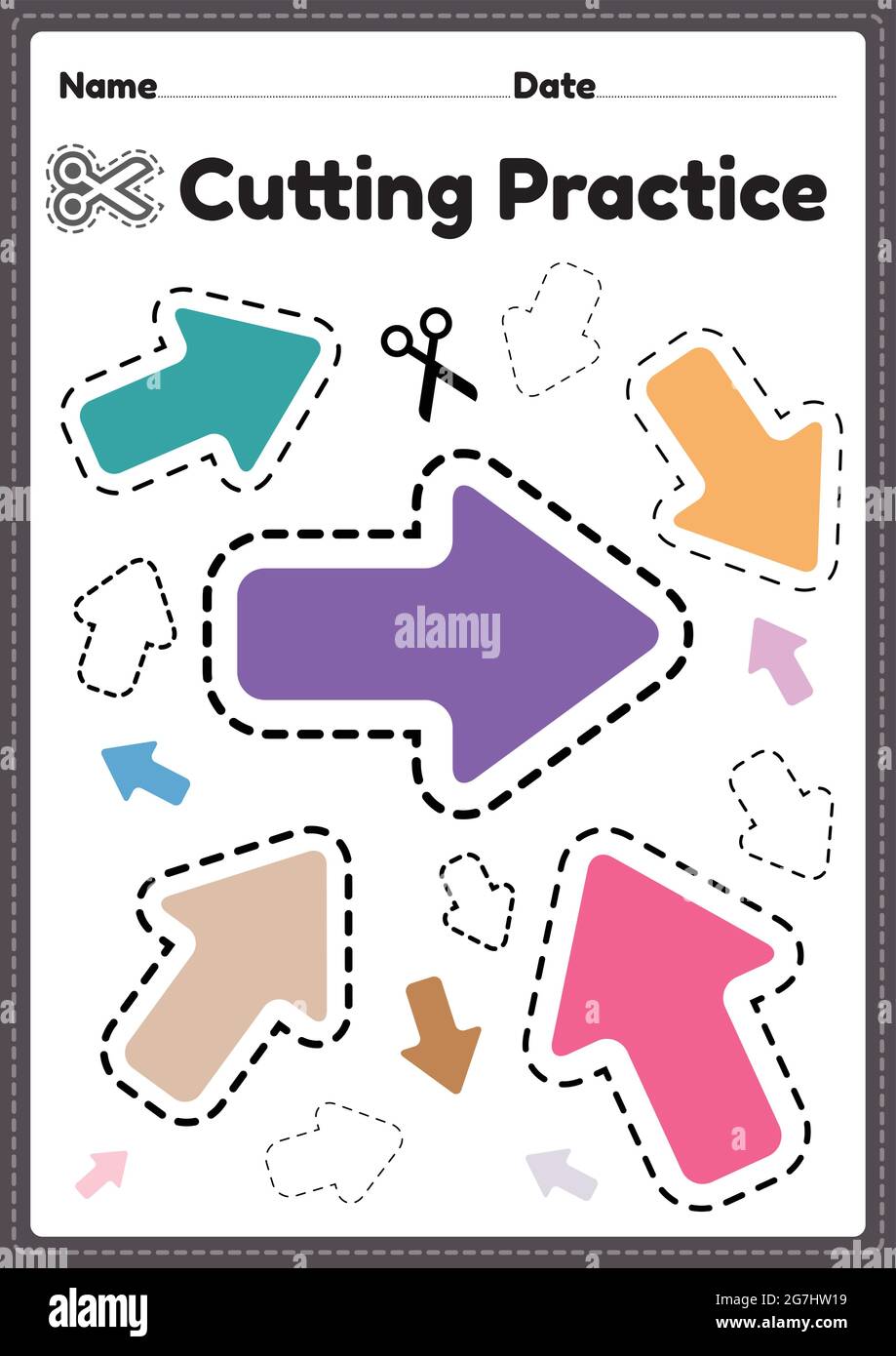 Cutting sheets for preschoolers to cut the paper with scissors to ...