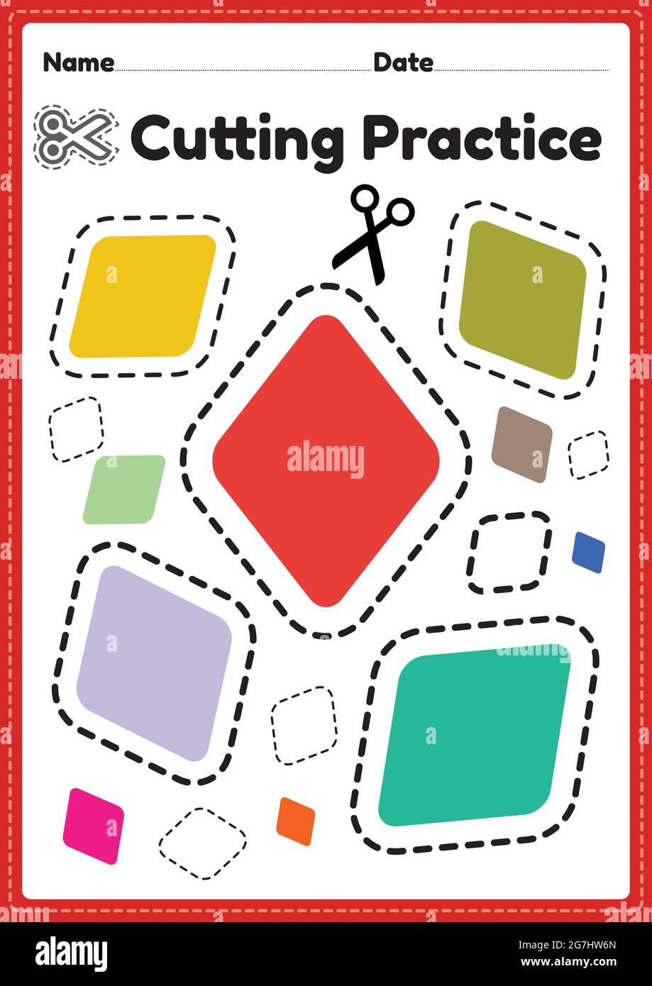 Cutting activity for toddlers for preschool kids to cut the paper with ...