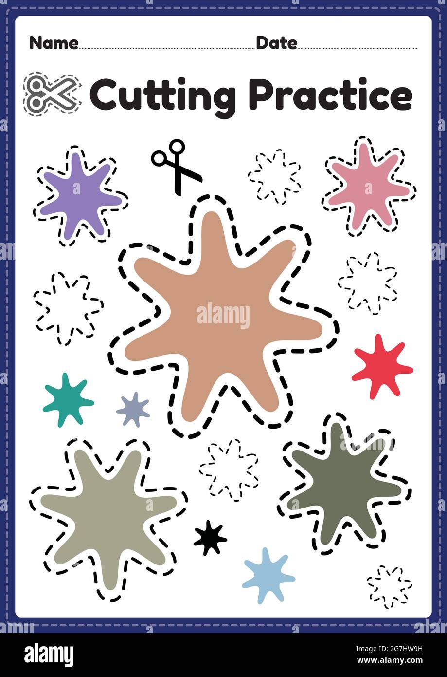Cutting printable for preschoolers to cut the paper with scissors to ...