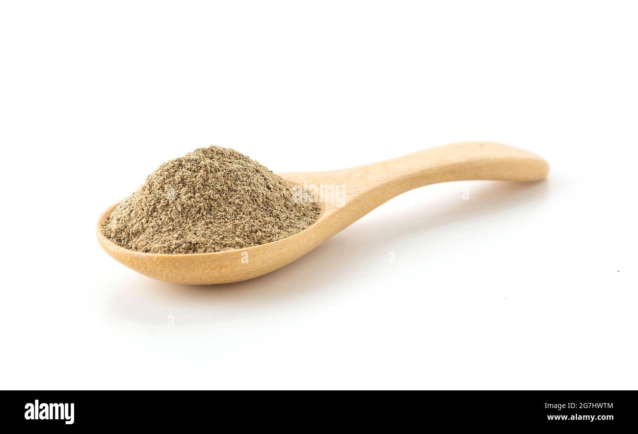 pepper powder on wood spoon Stock Photo - Alamy