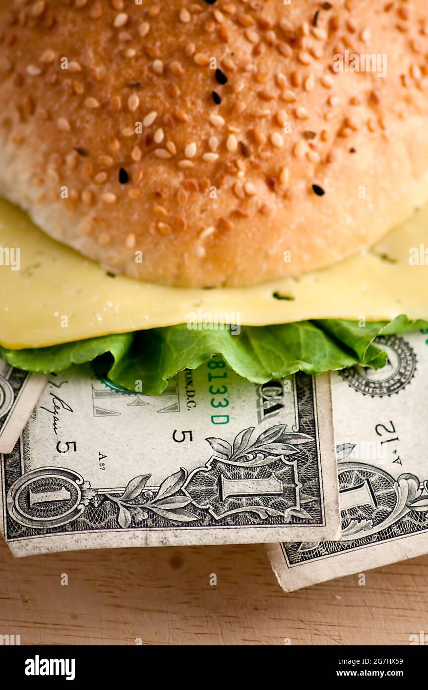 Hamburger with money hi-res stock photography and images - Alamy