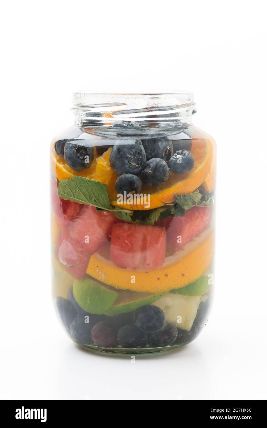 infused water on white background Stock Photo - Alamy