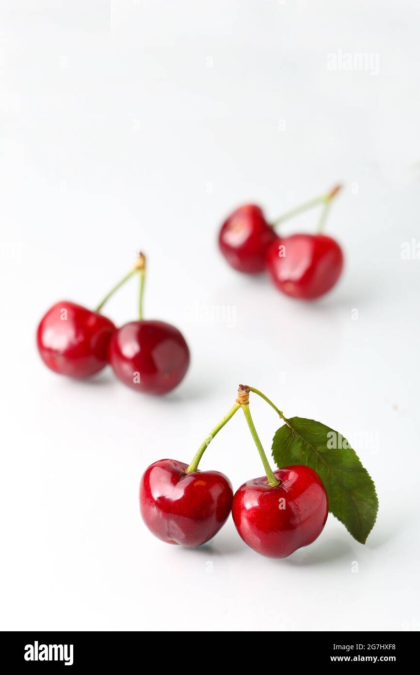 Big cherry on white background Stock Photo - Alamy