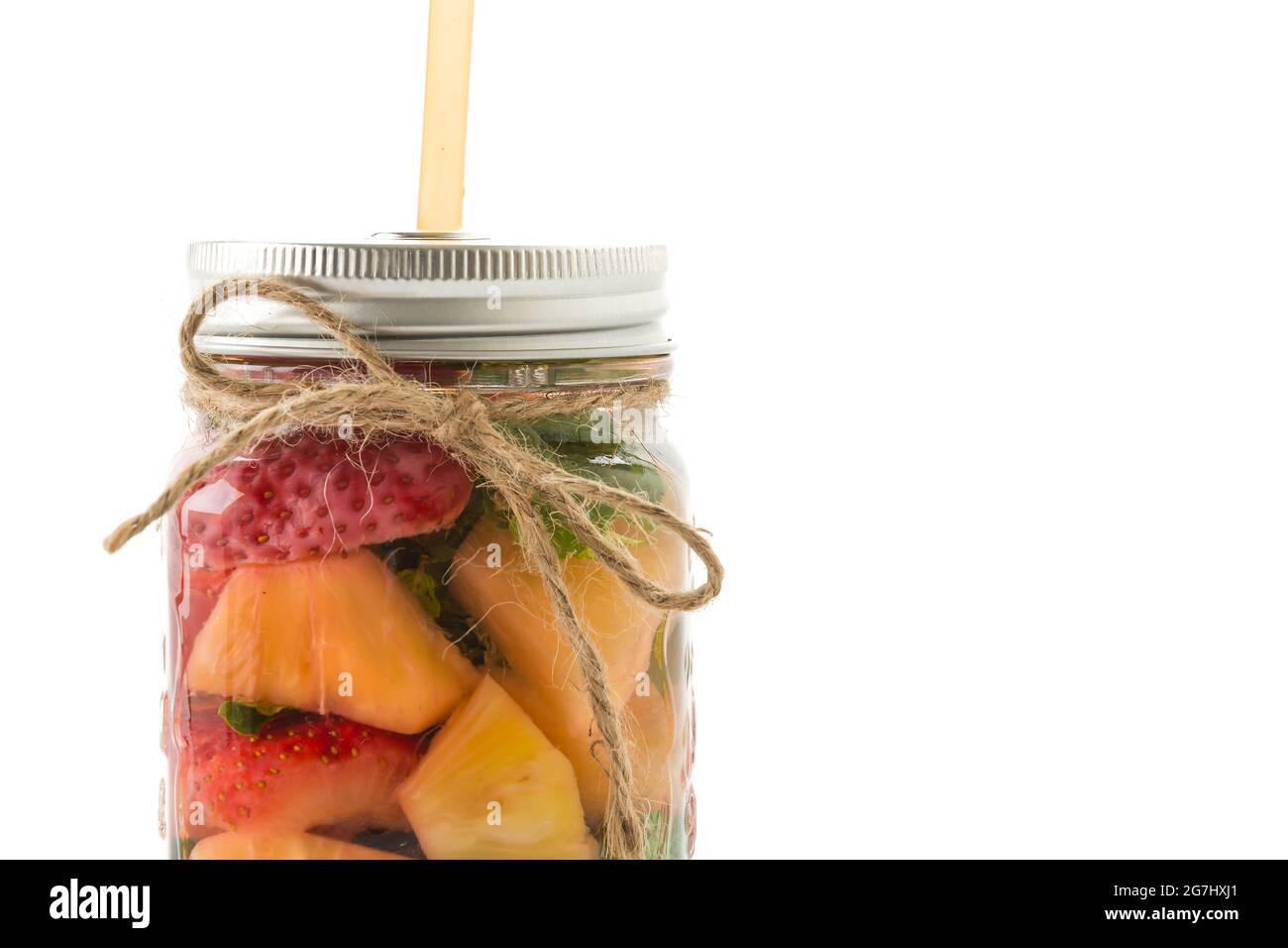 infused water on white background Stock Photo - Alamy