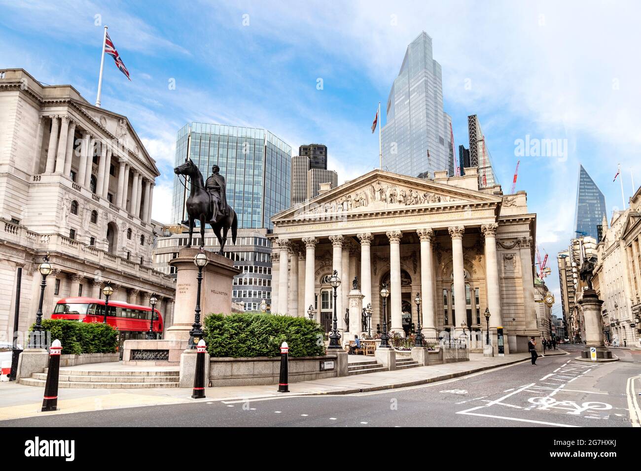 Exterior of the Royal Exchange building in Bank, former centre of ...