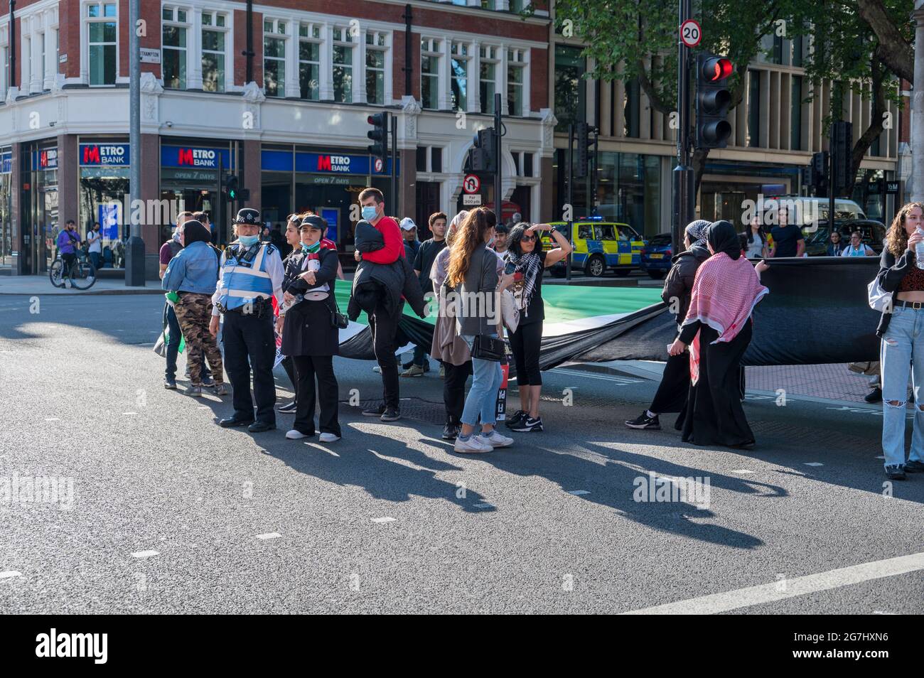 LONDON - MAY 29, 2021: Protesters at a Freedom for Palestine protest ...