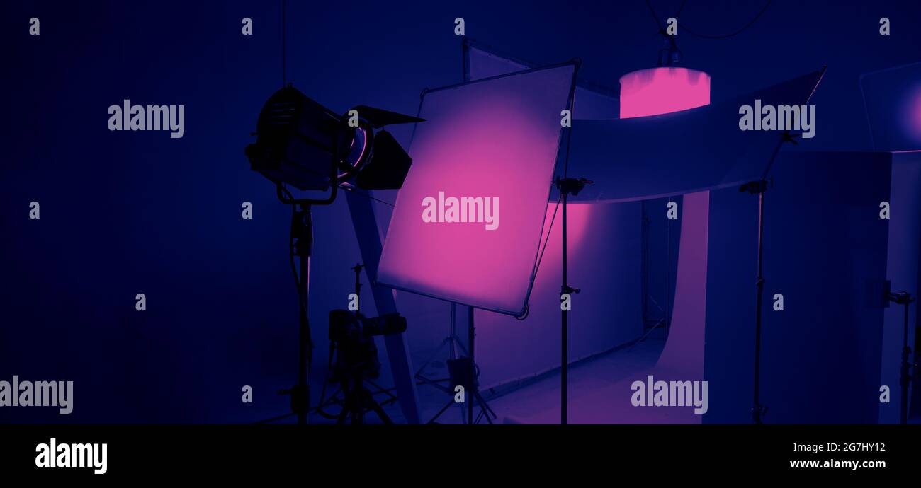Studio light equipments for photo or film movie video. Light set for ...