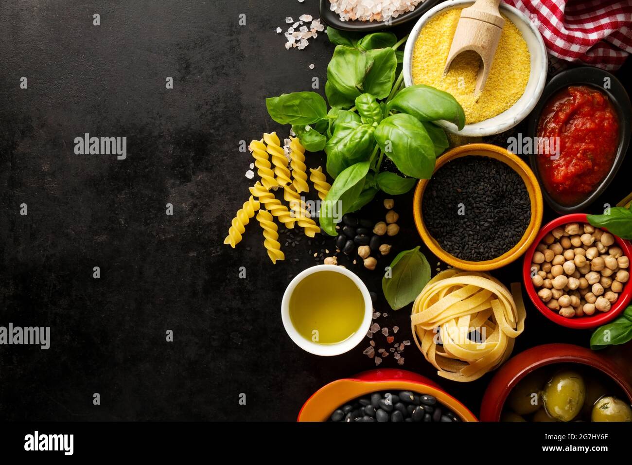 Food background Food Concept with Various Tasty Fresh Ingredients for ...