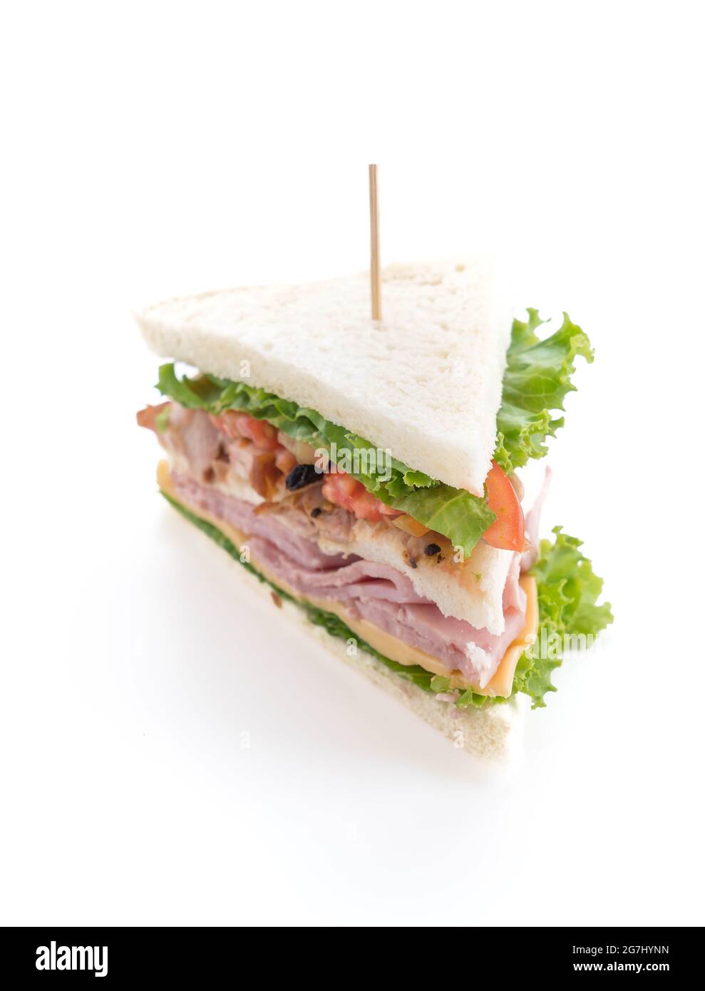 chicken and ham sandwich on white background Stock Photo - Alamy