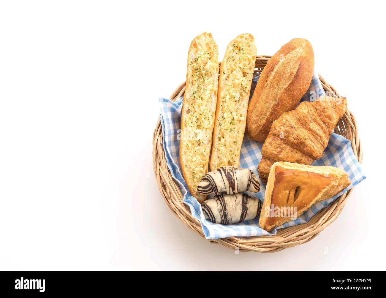 mix bread on white background Stock Photo - Alamy