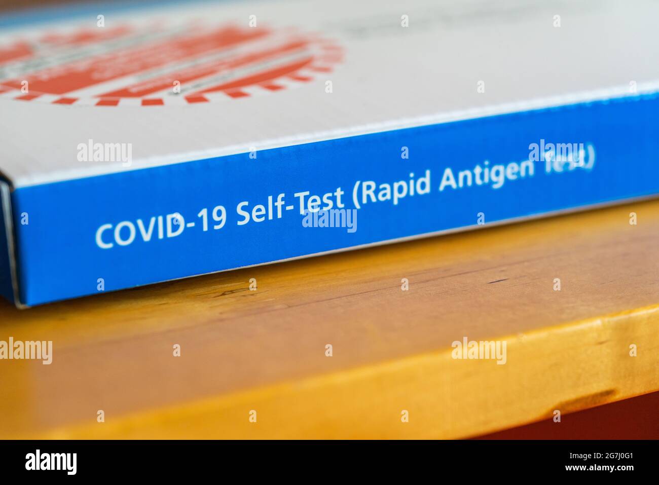 An NHS Test and Trace COVID-19 Self-Test (Rapid Antigen Test) pack ...