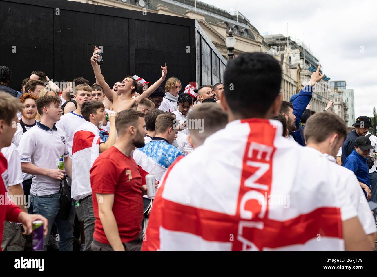 English football fans party before the England vs Italy Euro 2020 final ...