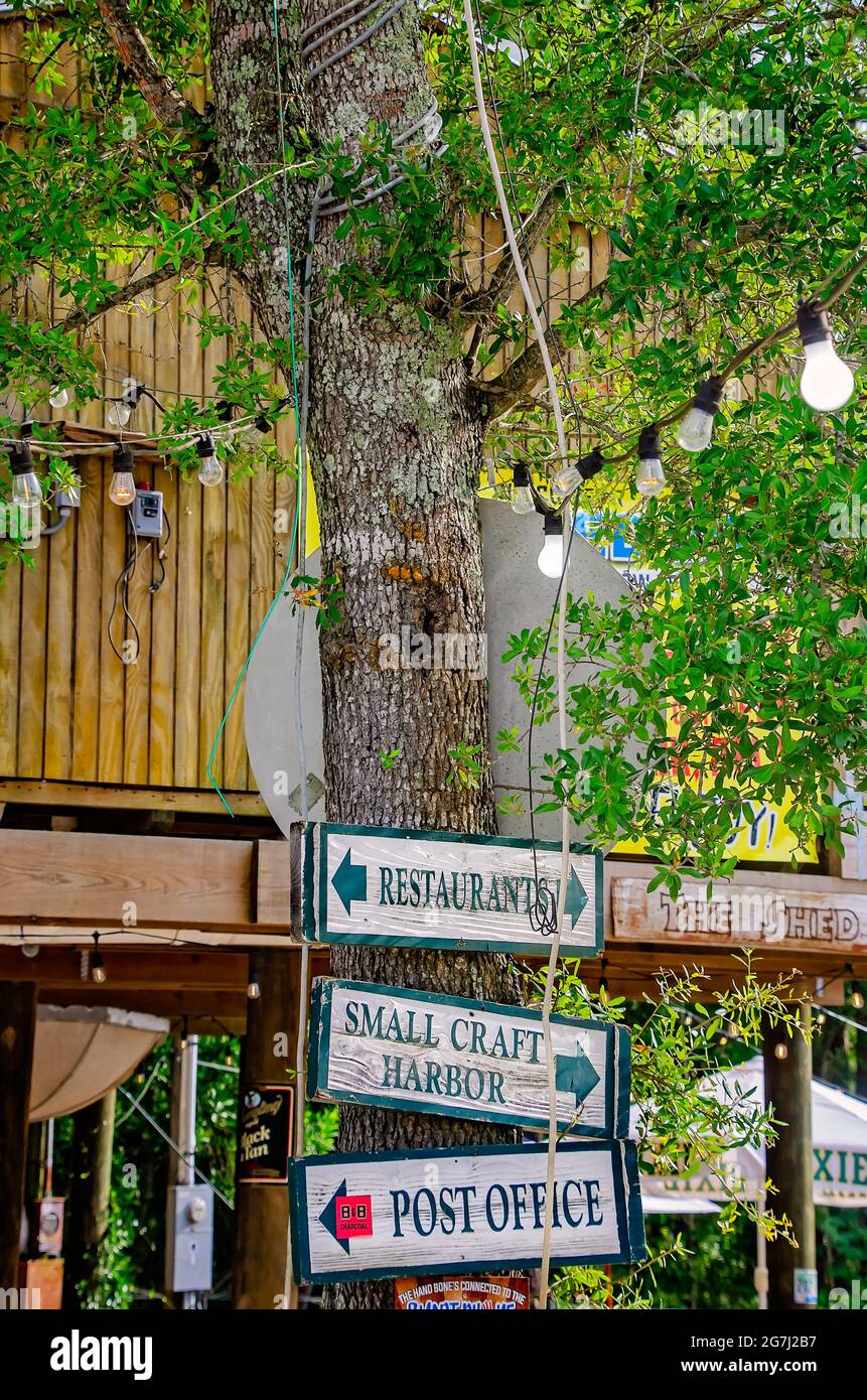 A sign helps customers find their way around The Shed Barbeque and ...