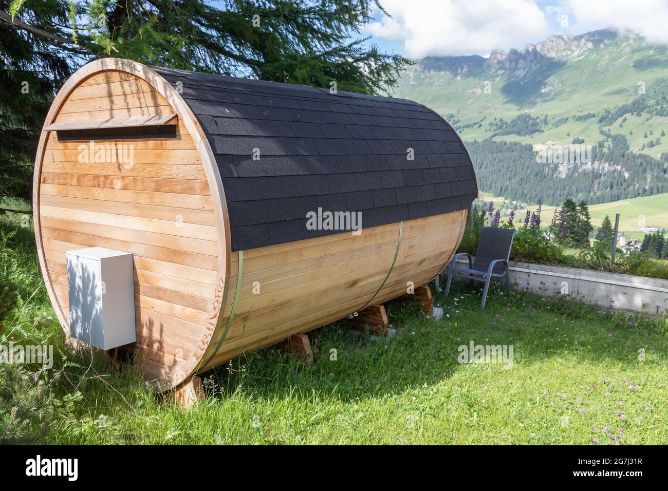Barrel sauna hi-res stock photography and images - Alamy