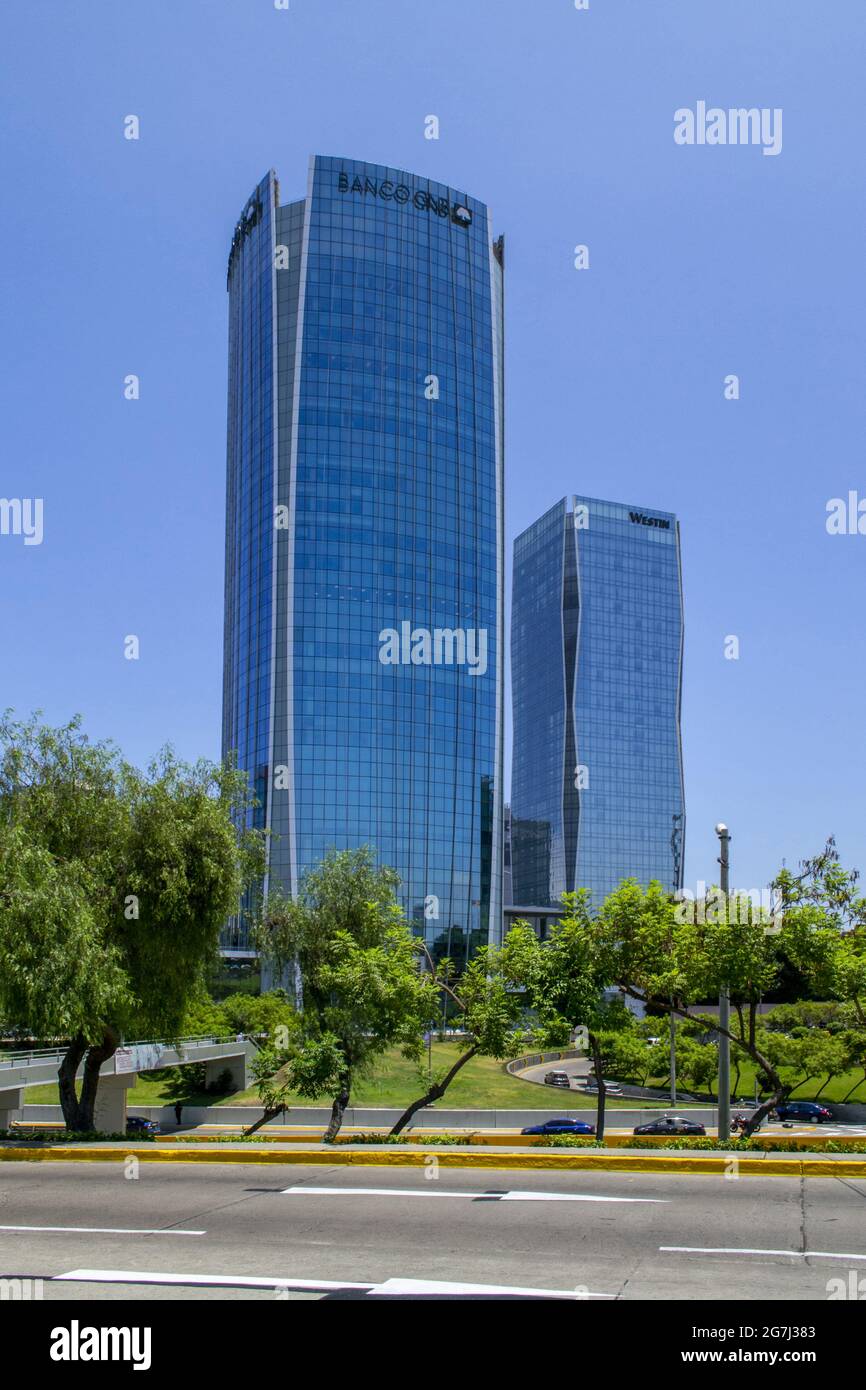 LIMA, PERU - Mar 03, 2021: Business office building, financial center ...
