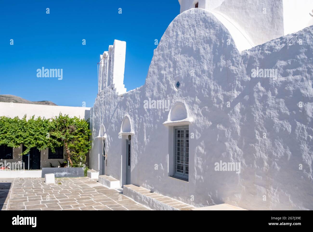 Church in a Greek island, Cyclades. Greece. Stavros white chapel in ...