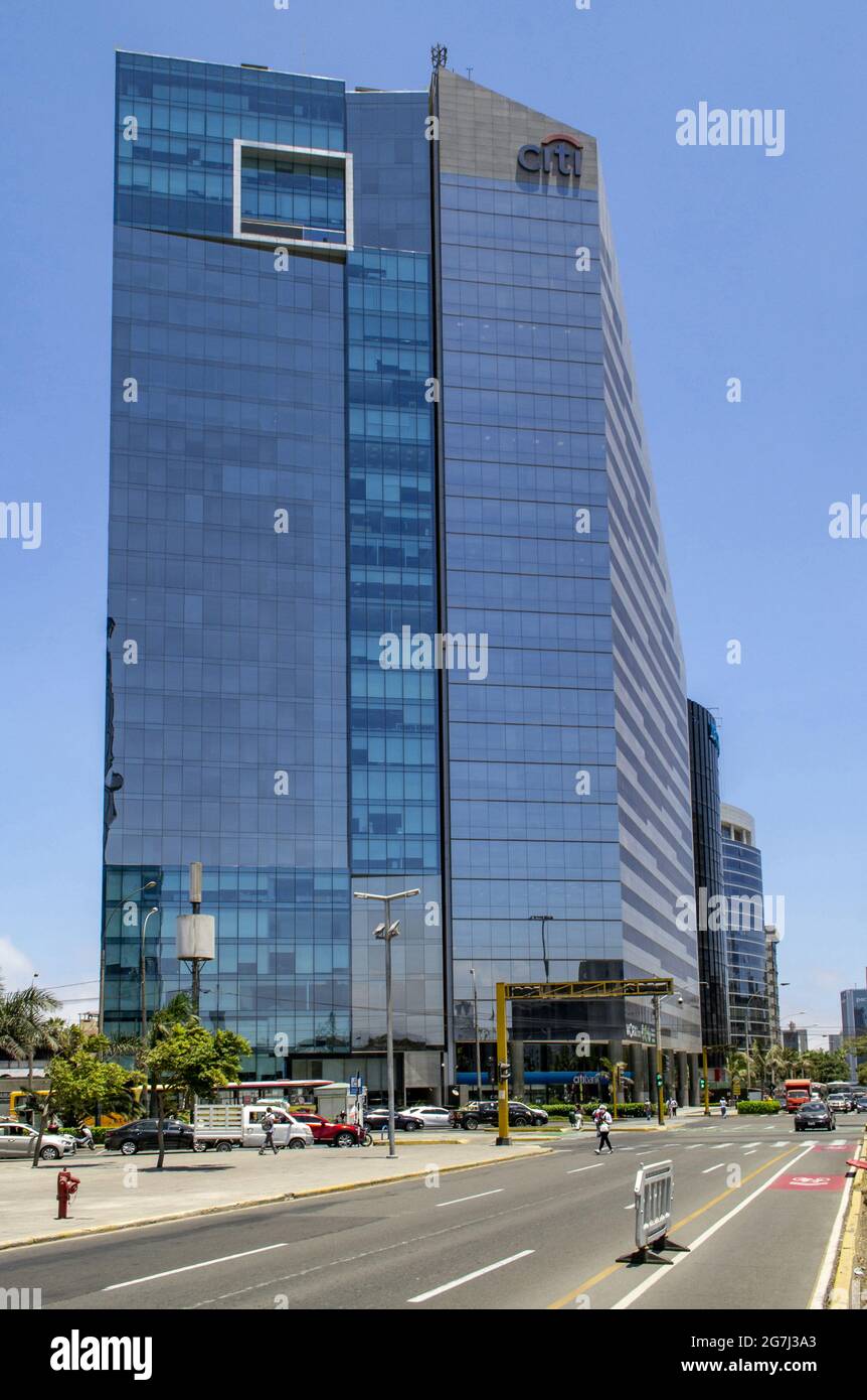 LIMA, PERU - Mar 03, 2021: Citibank, business office building in San ...