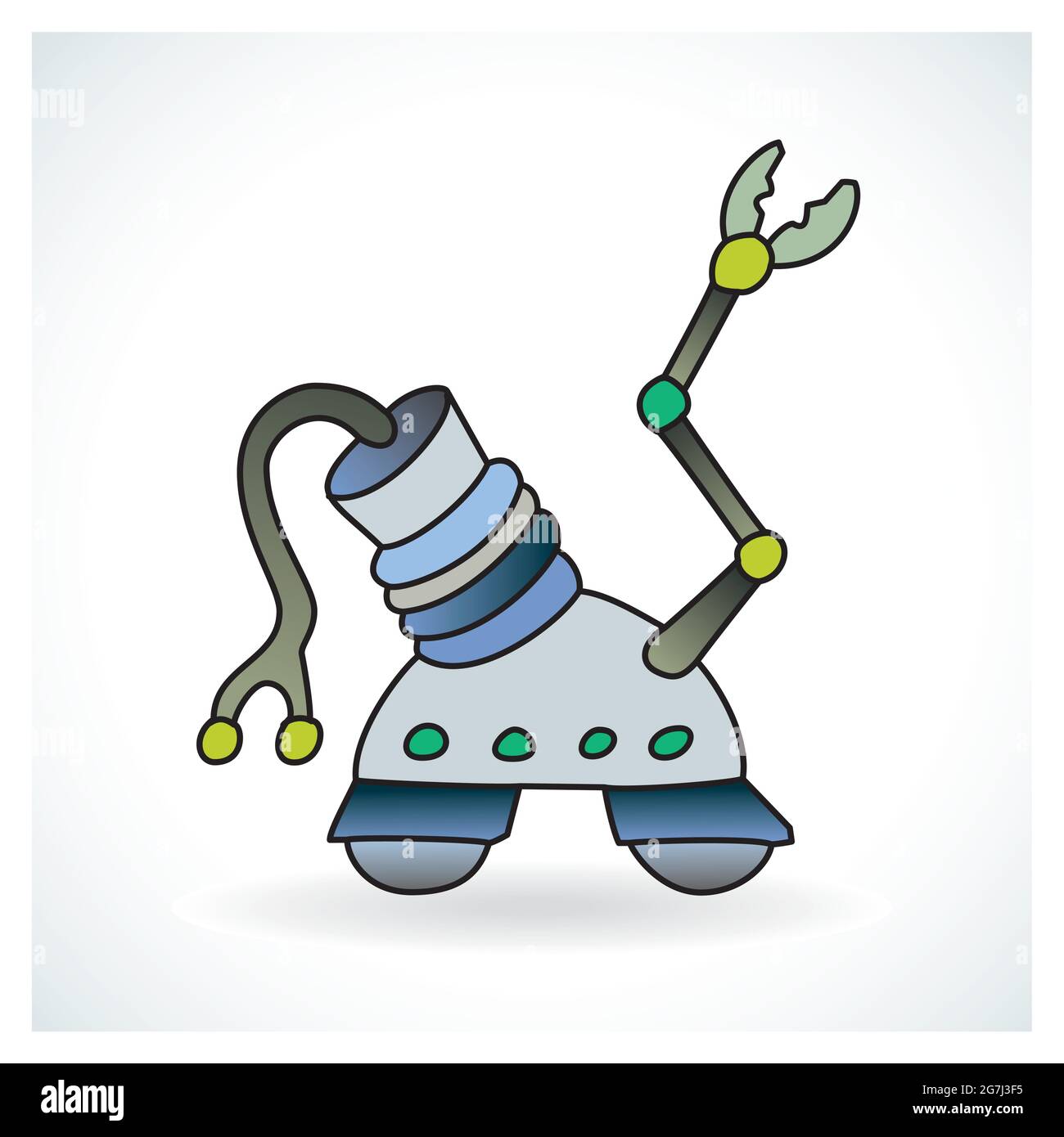 Colorful and funny robot design on a gradient background Stock Vector ...