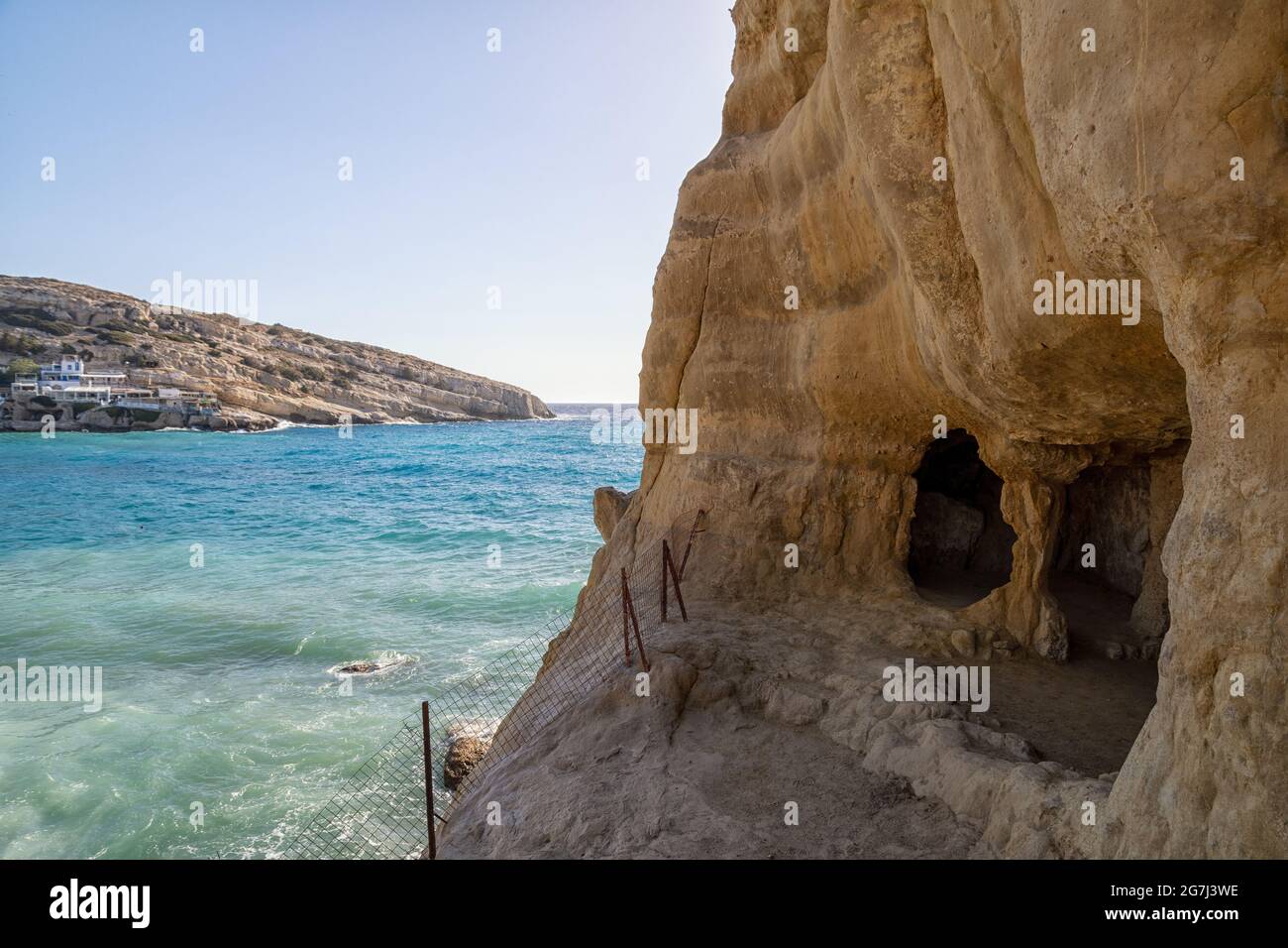 The Matala Caves on the Greek island of Crete Stock Photo - Alamy