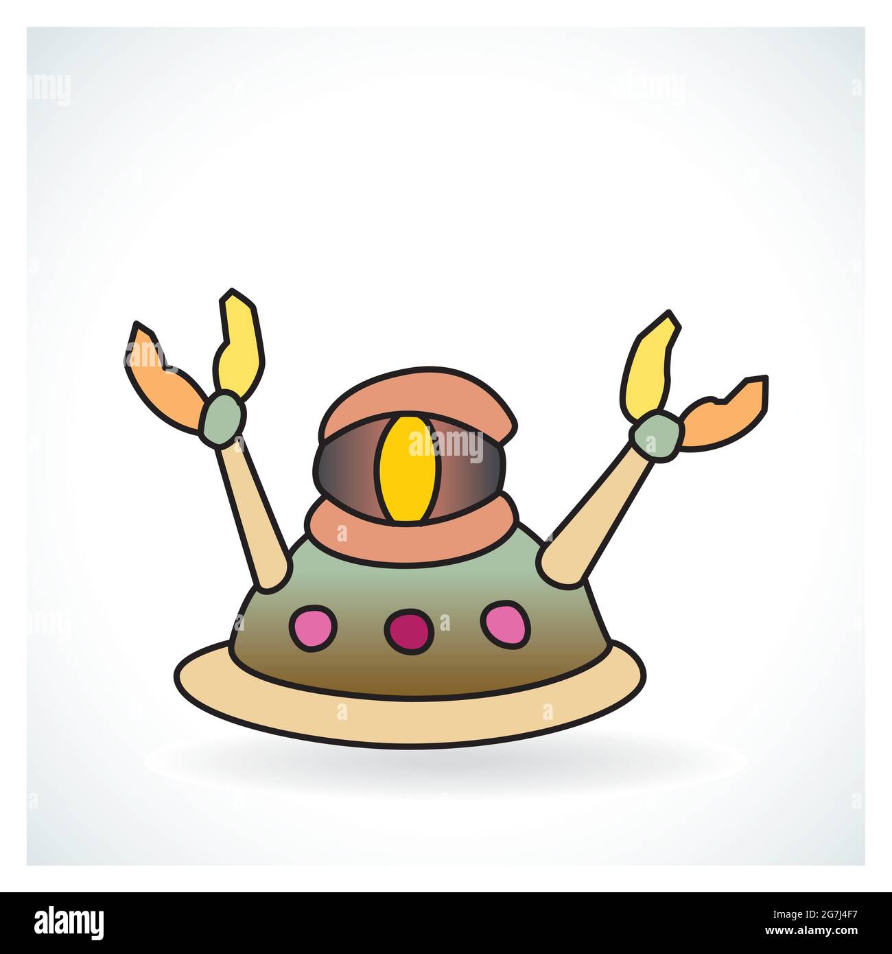 Colorful and funny robot design on a gradient background Stock Vector ...