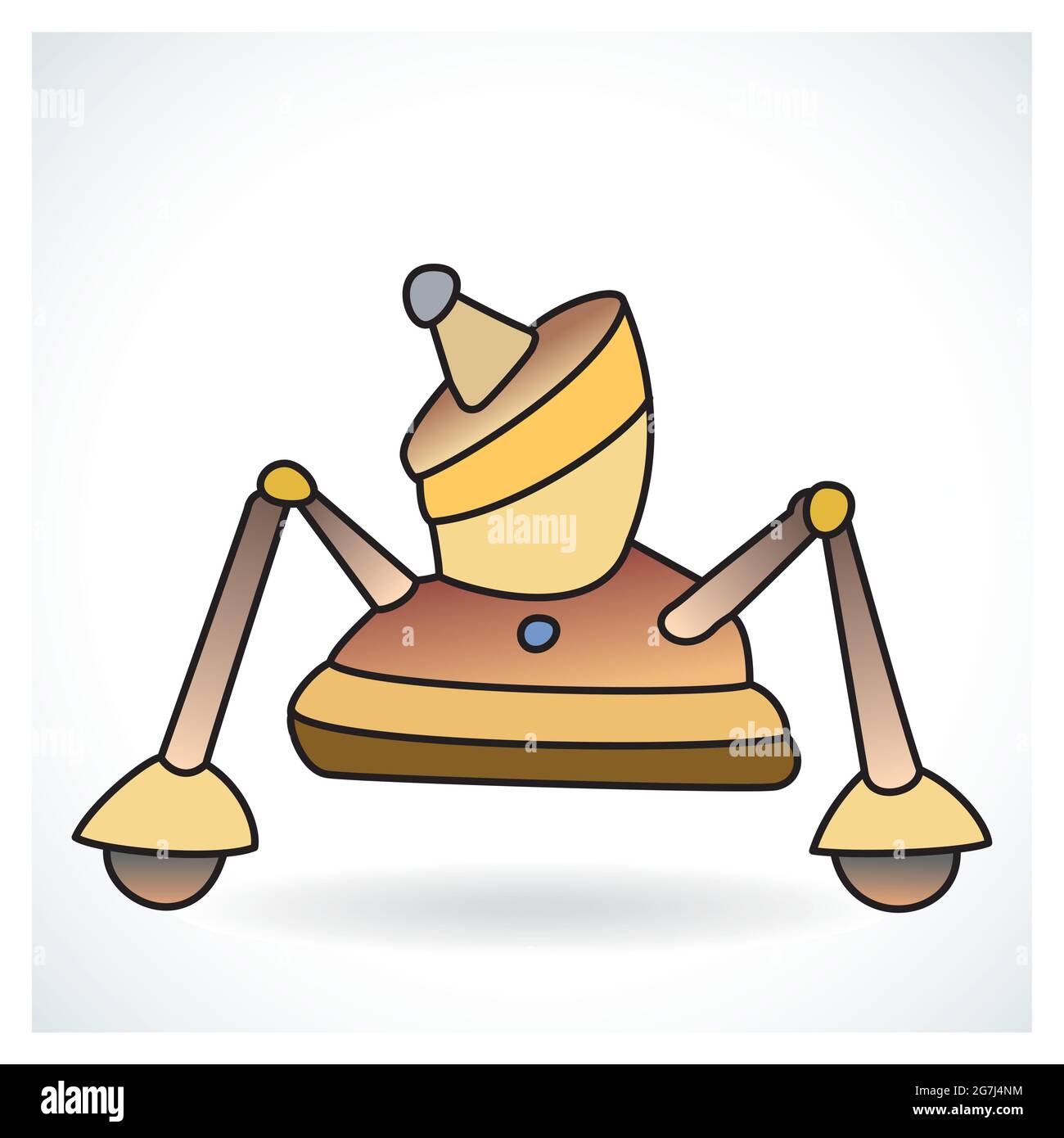 Colorful and funny robot design on a gradient background Stock Vector ...