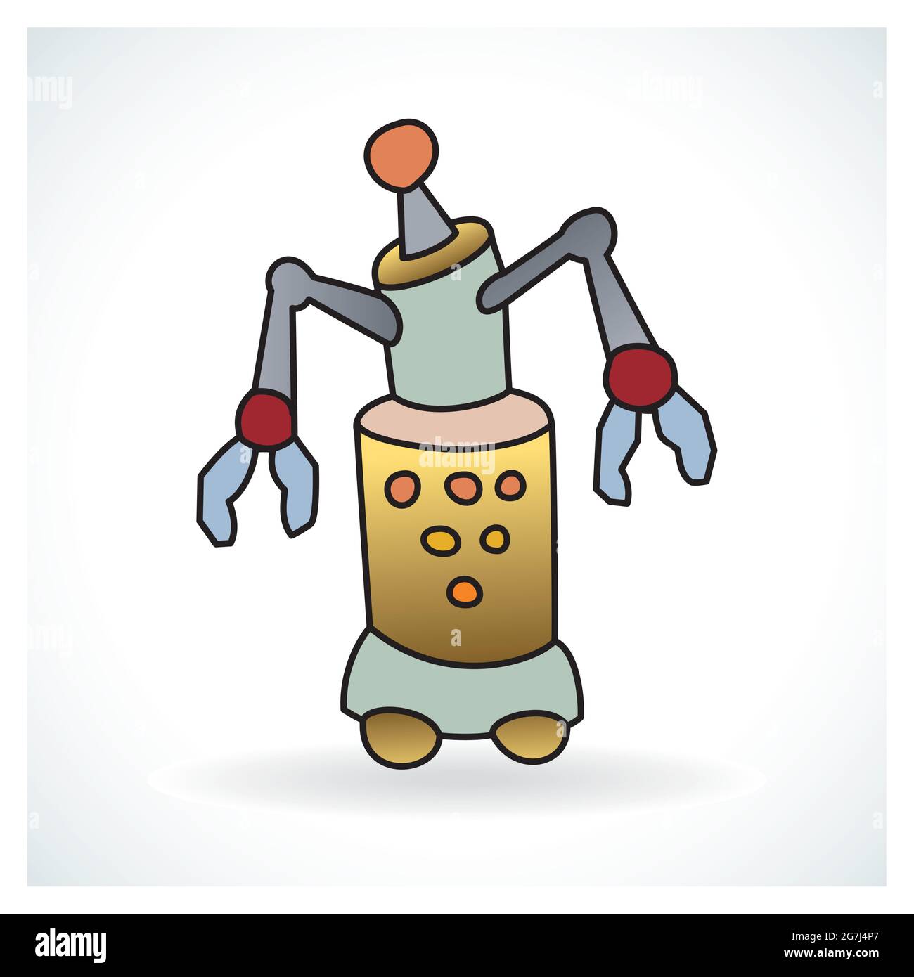 Colorful and funny robot design on a gradient background Stock Vector ...
