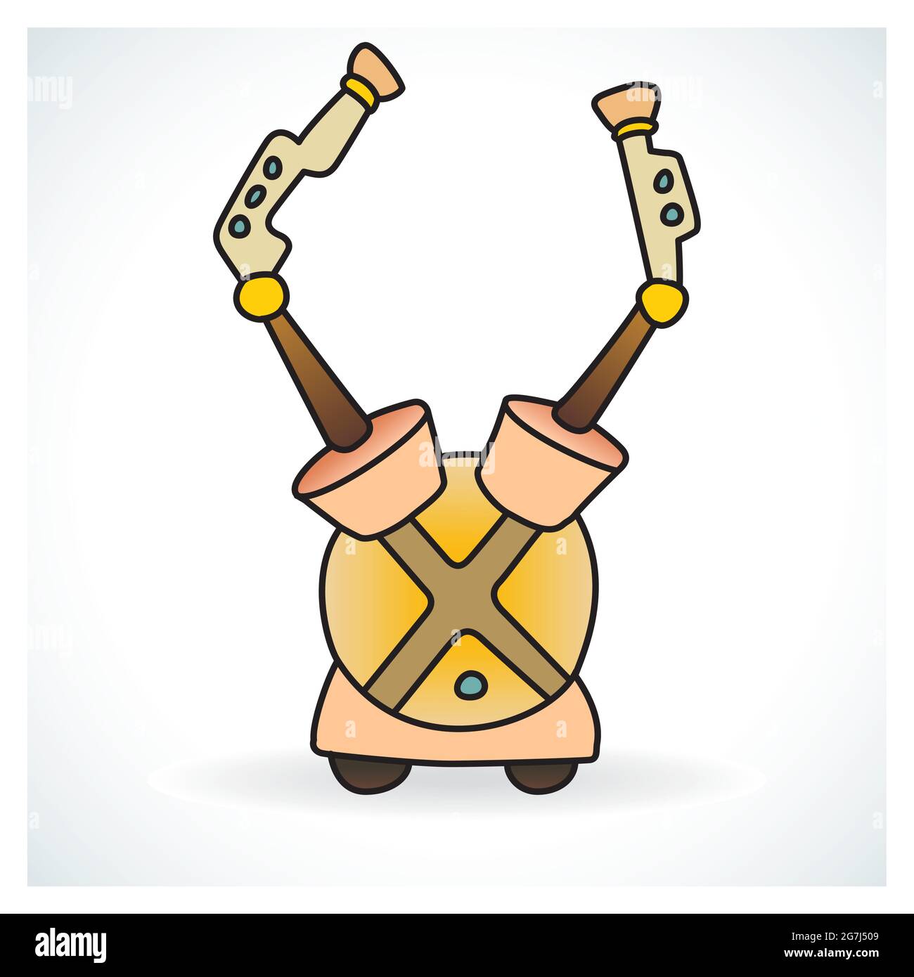 Colorful and funny robot design on a gradient background Stock Vector ...