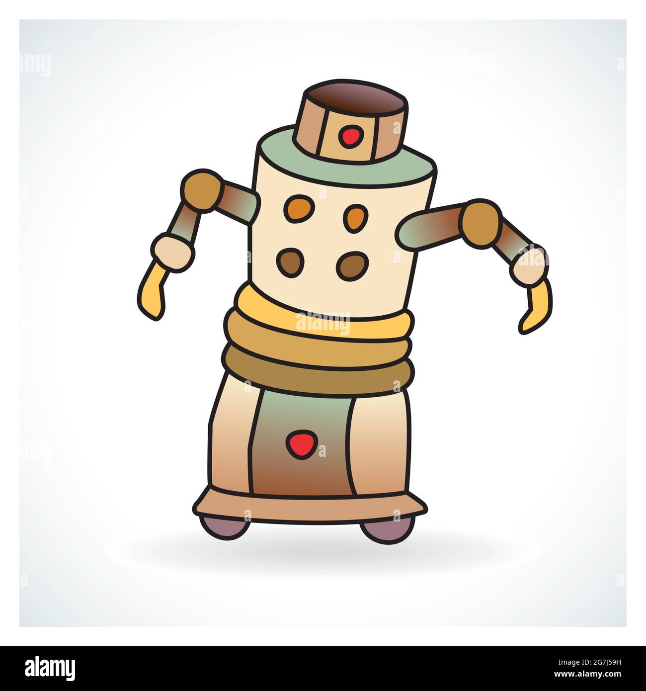 Colorful and funny robot design on a gradient background Stock Vector ...