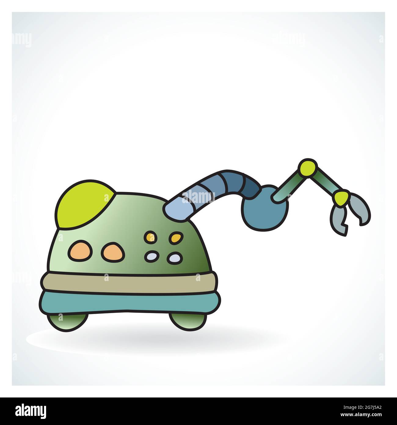 Colorful and funny robot design on a gradient background Stock Vector ...