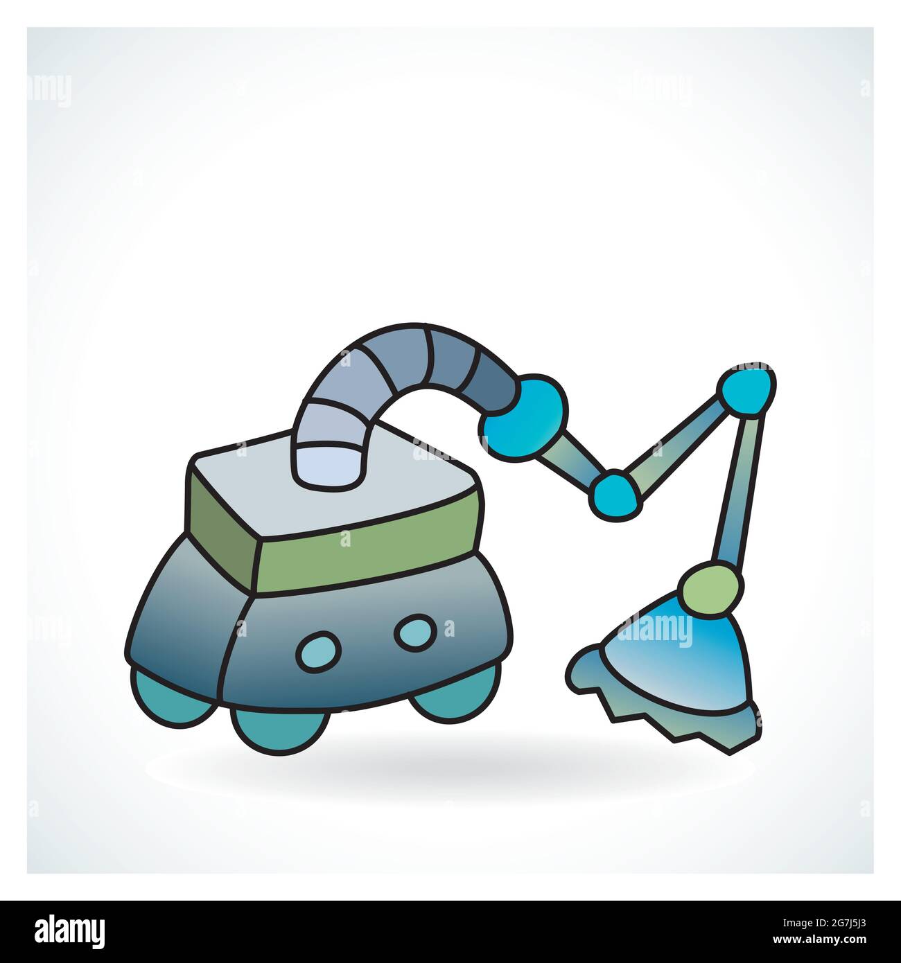 Colorful and funny robot design on a gradient background Stock Vector ...