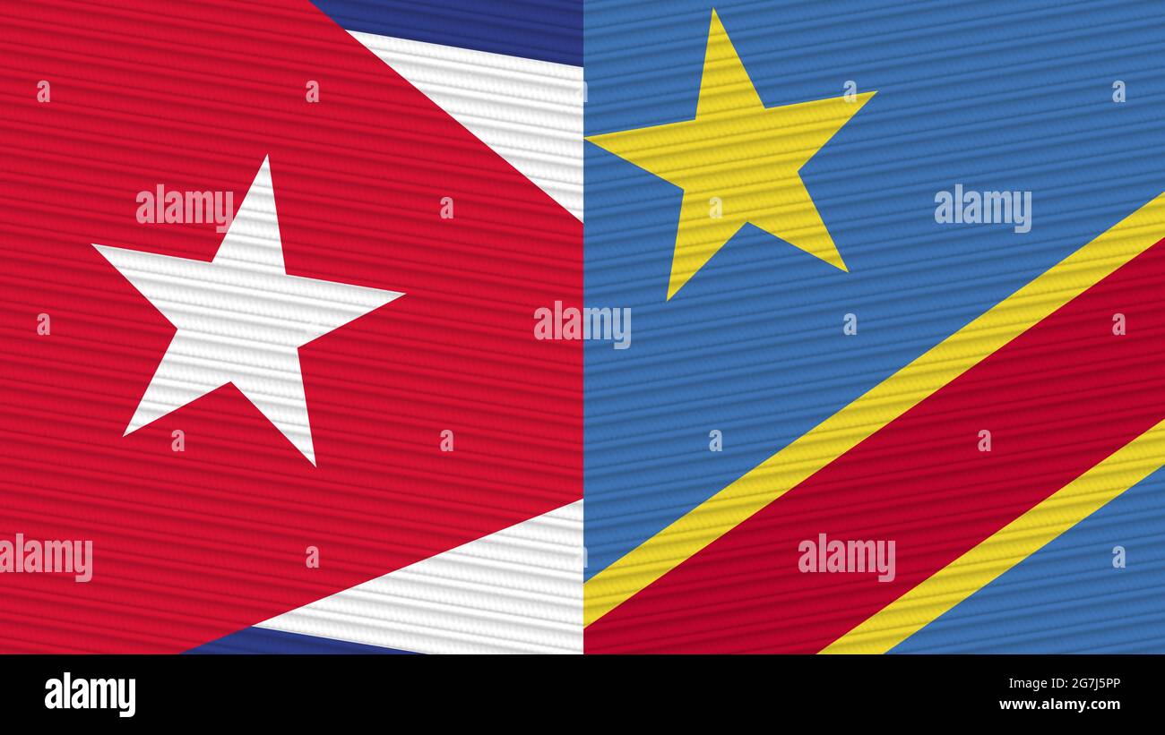 Democratic Republic of the Congo and Cuba Two Half Flags Together ...