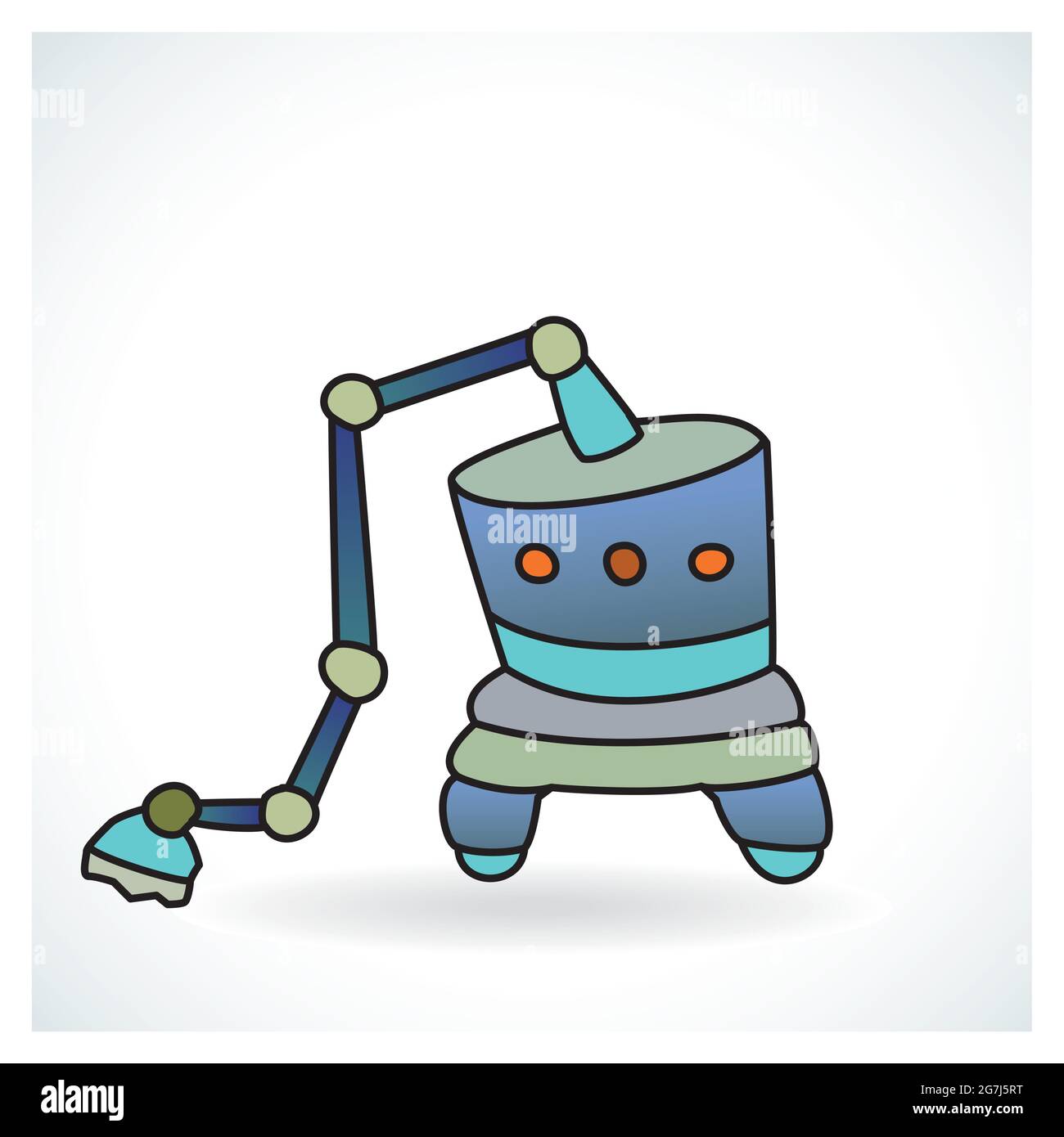 Colorful and funny robot design on a gradient background Stock Vector ...
