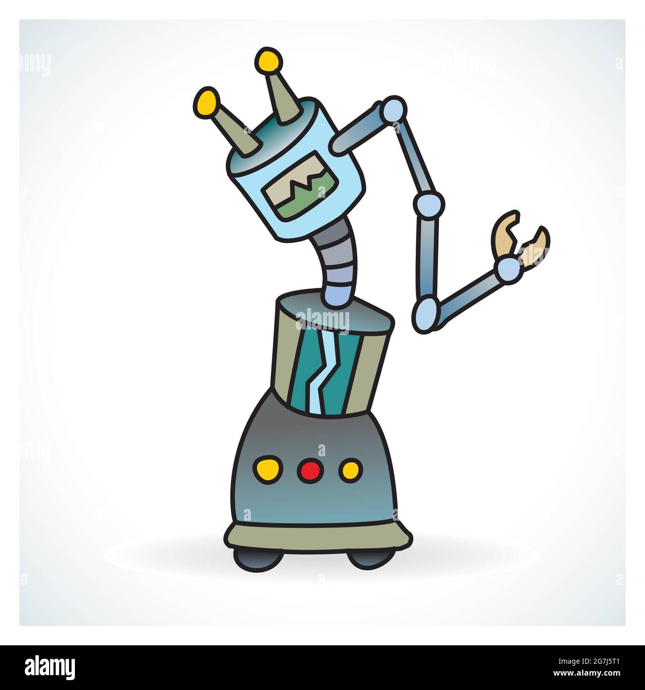 Colorful and funny robot design on a gradient background Stock Vector ...