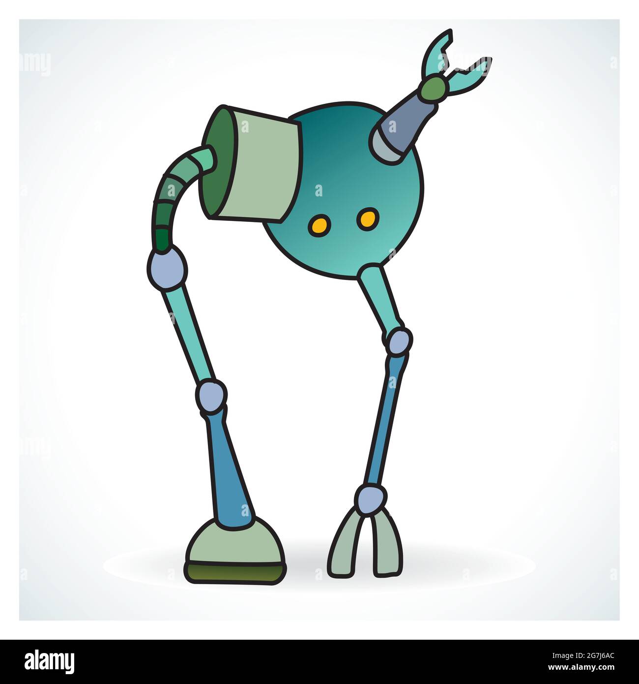 Colorful and funny robot design on a gradient background Stock Vector ...