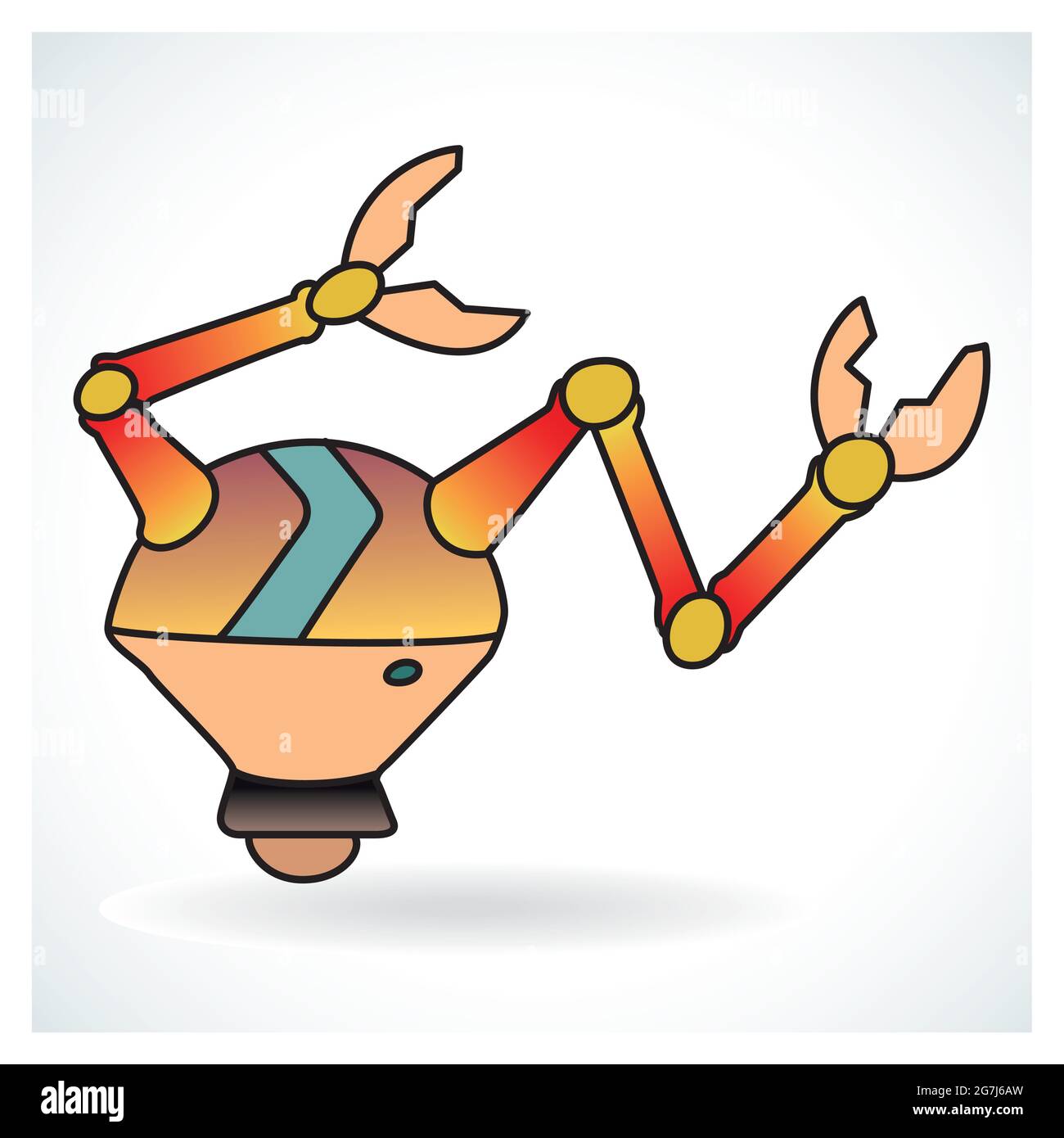 Colorful and funny robot design on a gradient background Stock Vector ...