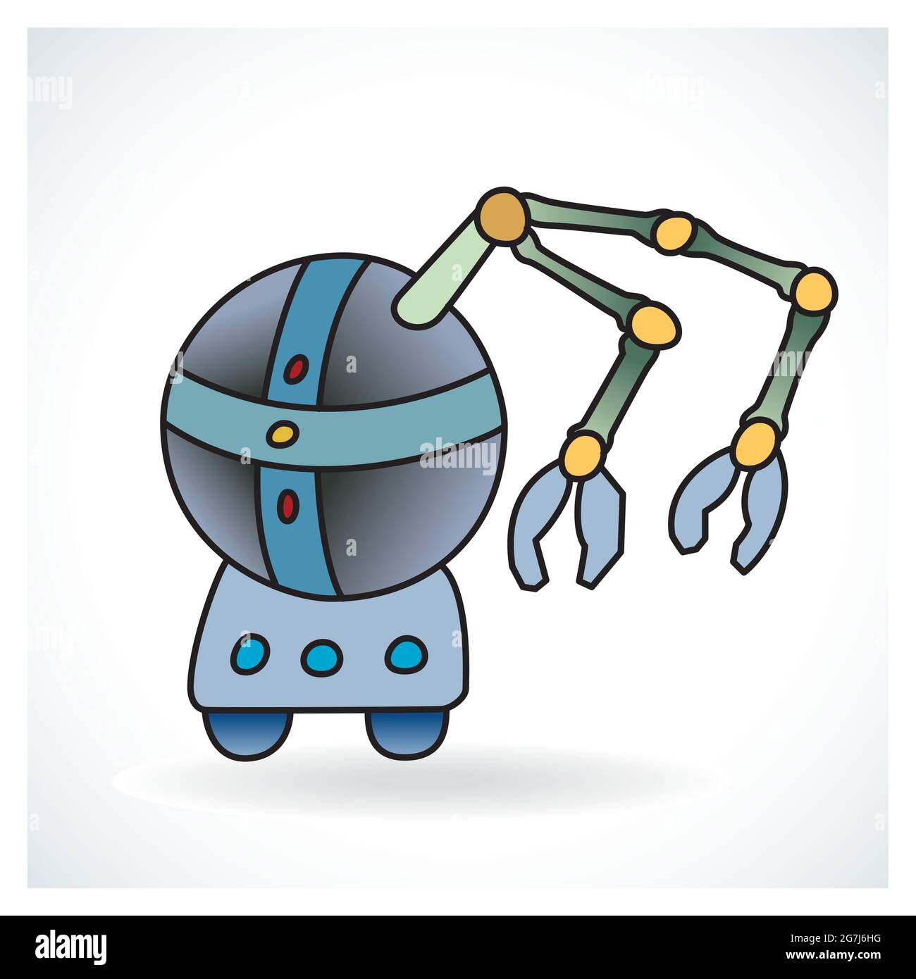 Colorful and funny robot design on a gradient background Stock Vector ...