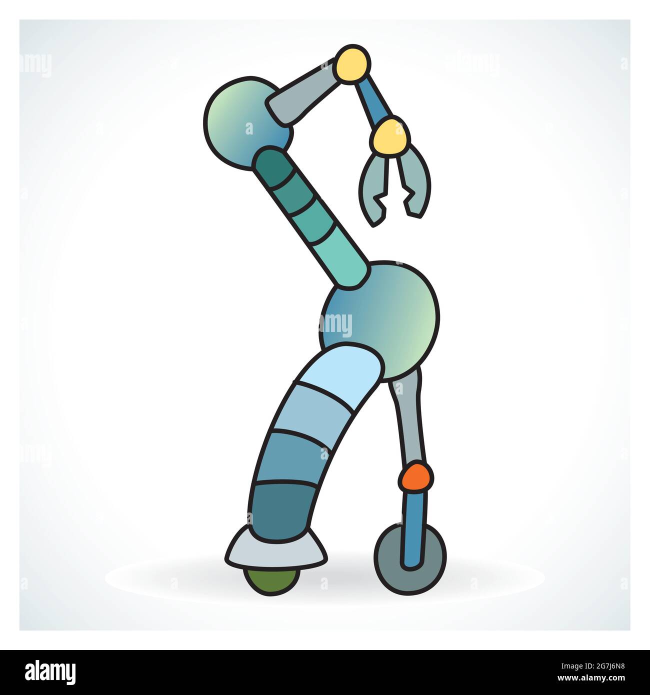 Colorful and funny robot design on a gradient background Stock Vector ...