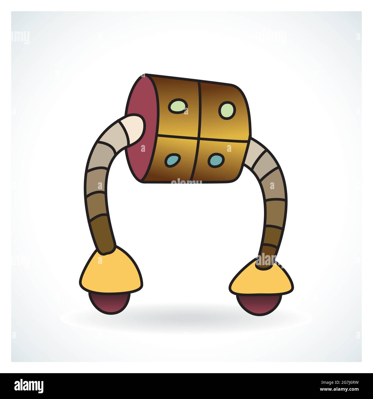 Colorful and funny robot design on a gradient background Stock Vector ...
