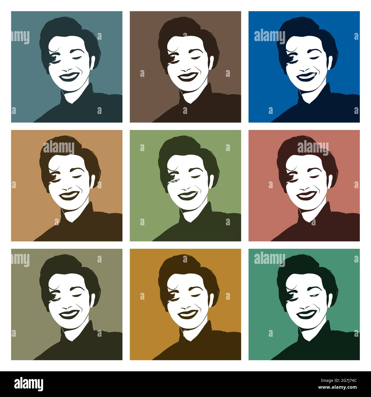 Set of female portraits on colored backgrounds Stock Vector Image & Art ...