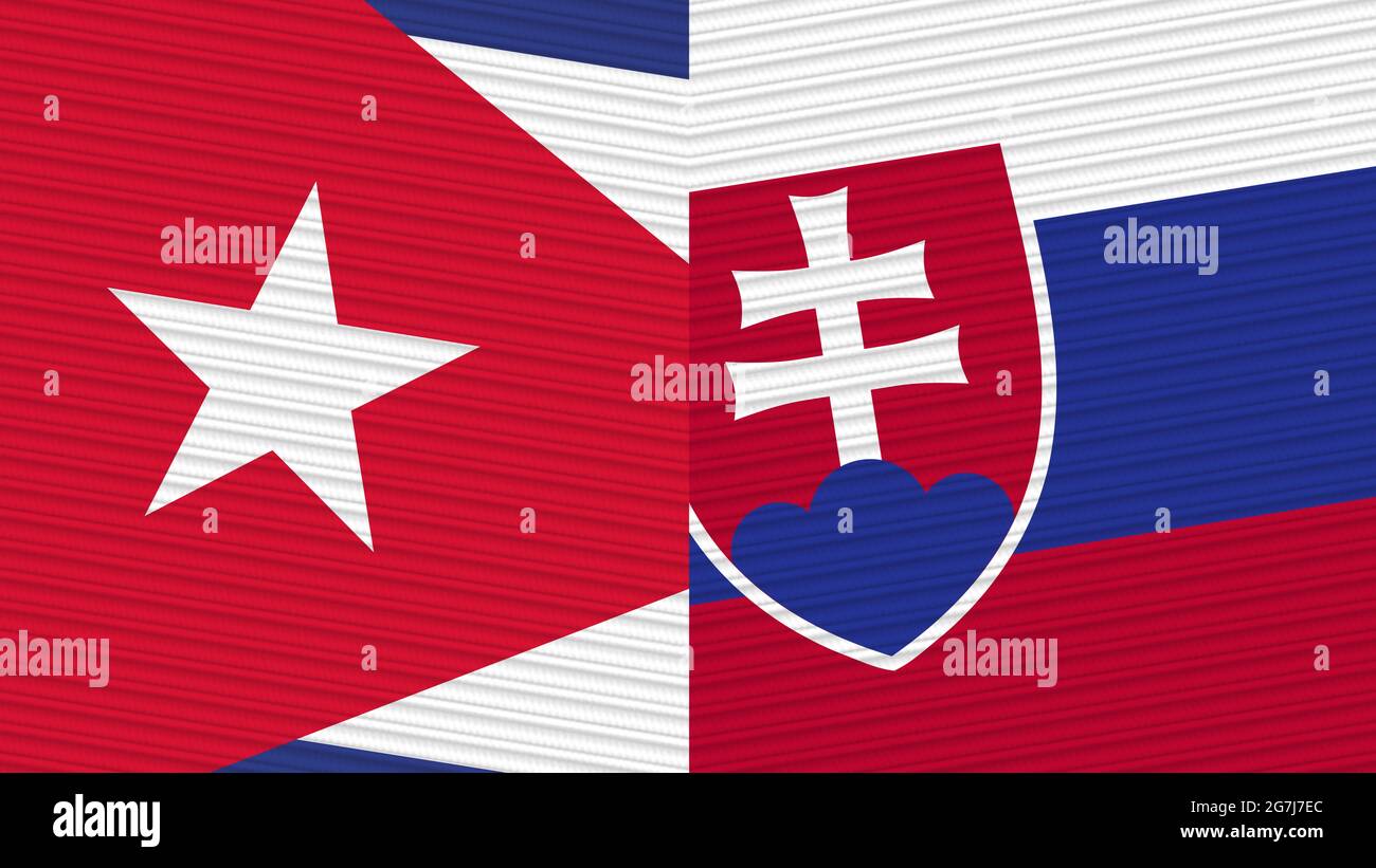 Slovakia and Cuba Two Half Flags Together Fabric Texture Illustration ...