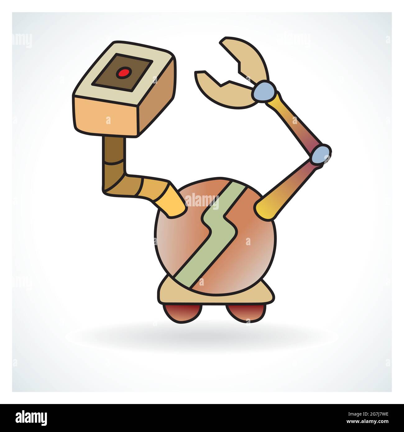 Colorful and funny robot design on a gradient background Stock Vector ...