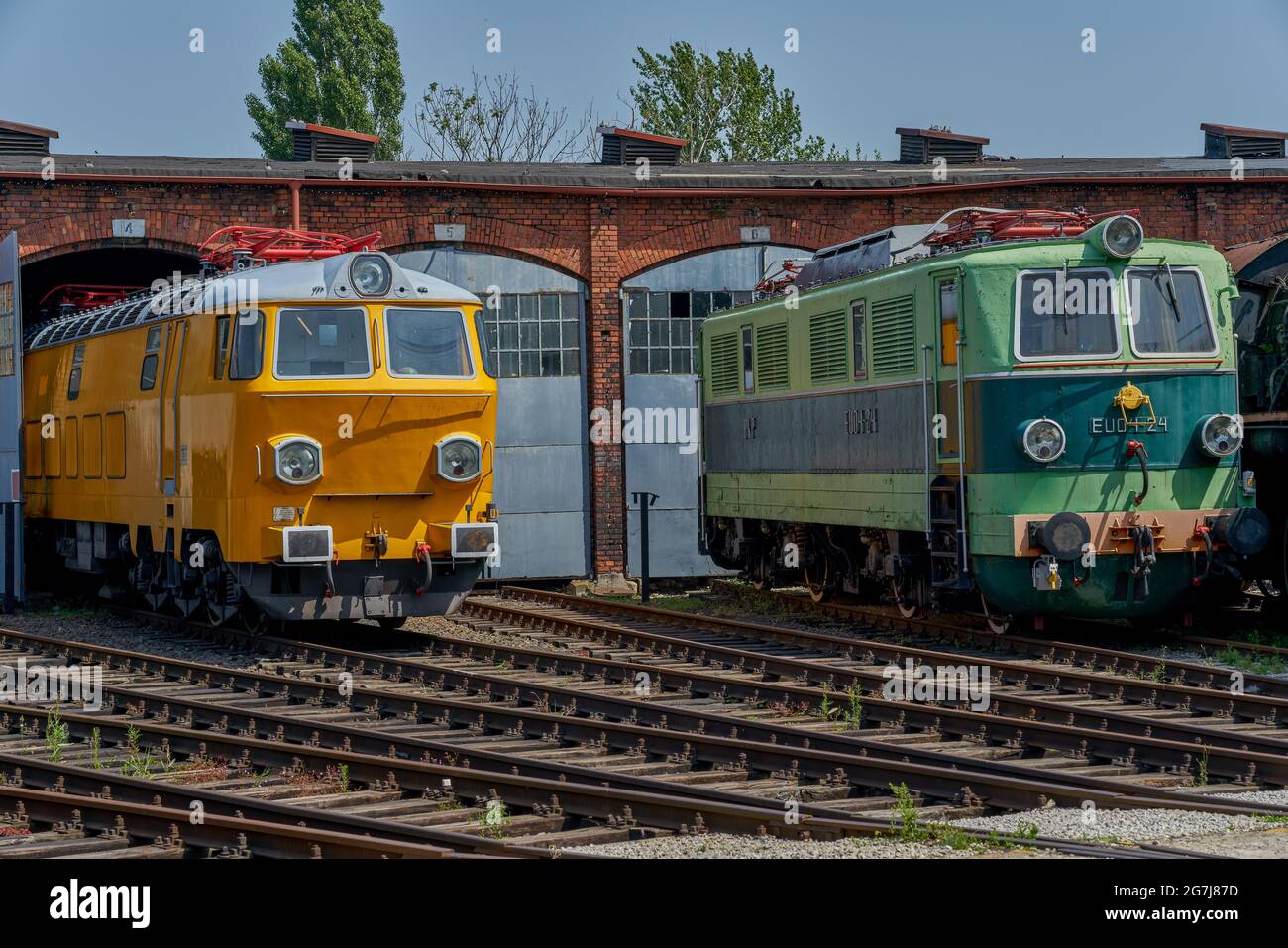 Old electric locomotive Jaworzyna Slaska Depot Lower Silesia Poland ...