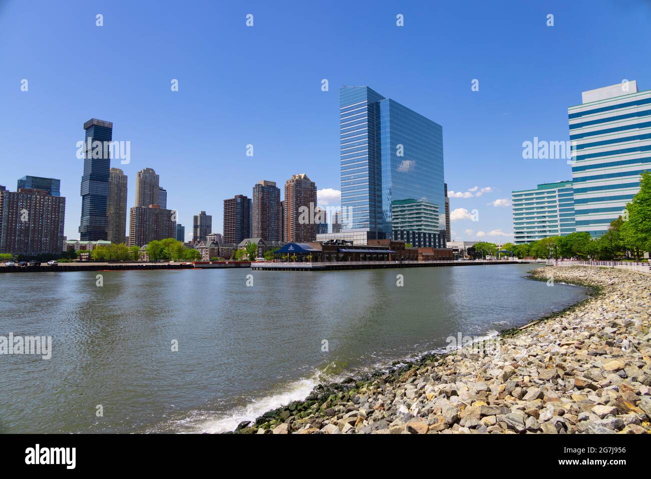 Promenade runs along the Luxury high-rise apartment in New Port Jersey ...