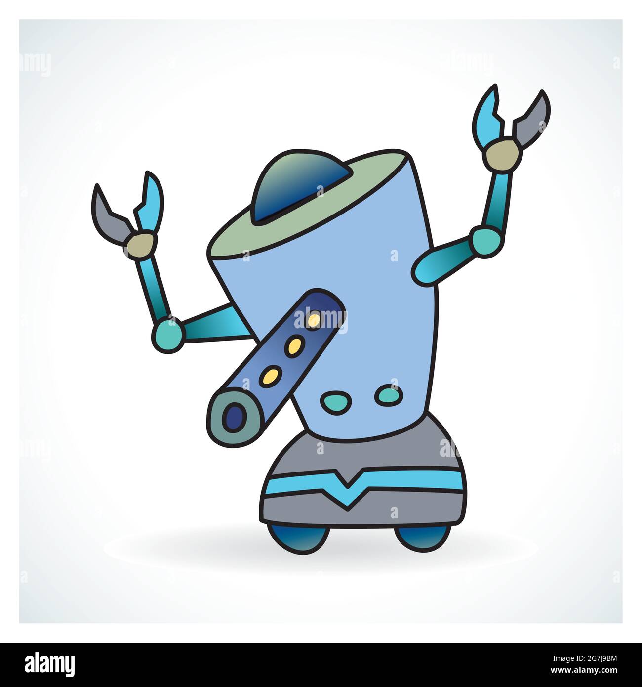 Colorful and funny robot design on a gradient background Stock Vector ...