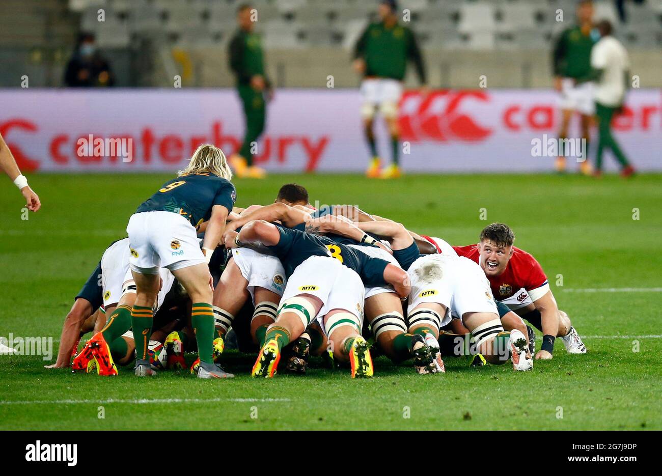 Tom Curry of the British & Irish Lions on the side of the scrum during ...
