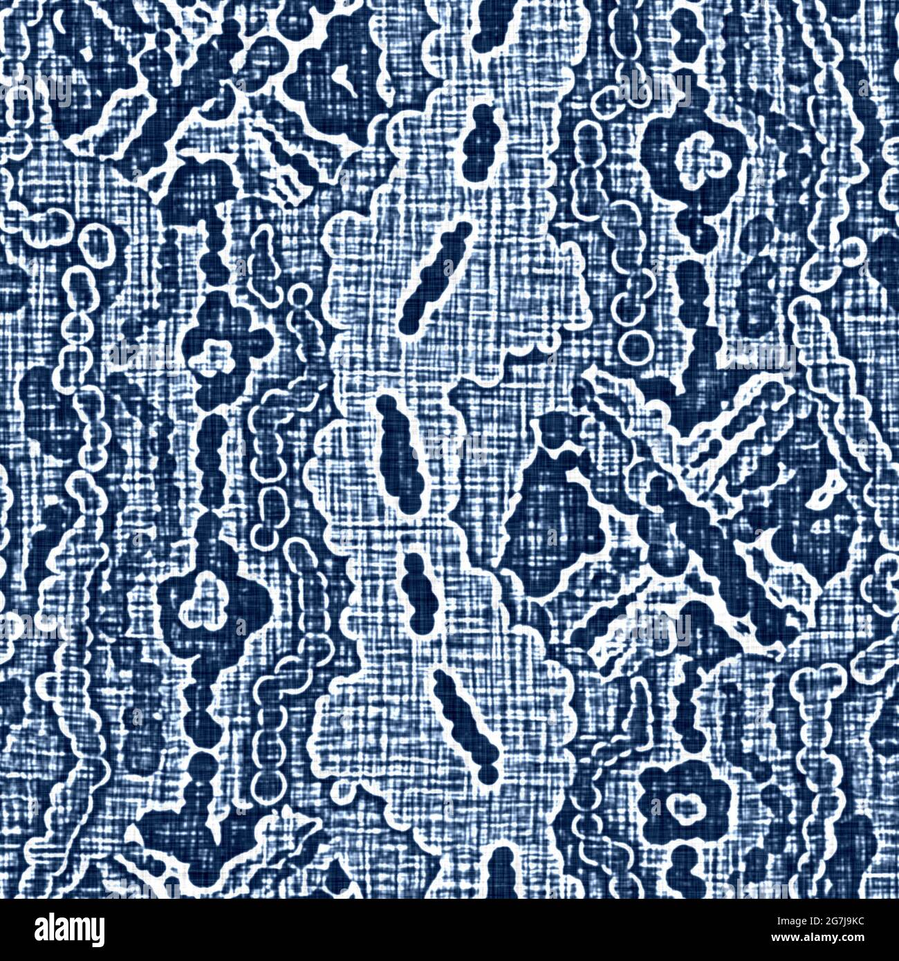 Acid wash blue jean effect texture with decorative linen mottled ...